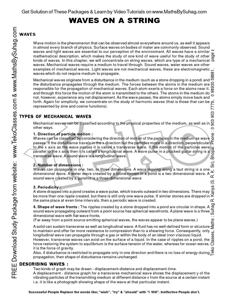 92. Waves on a String Type 2 Part 1 of 2 Eng | PDF | Waves | Wavelength