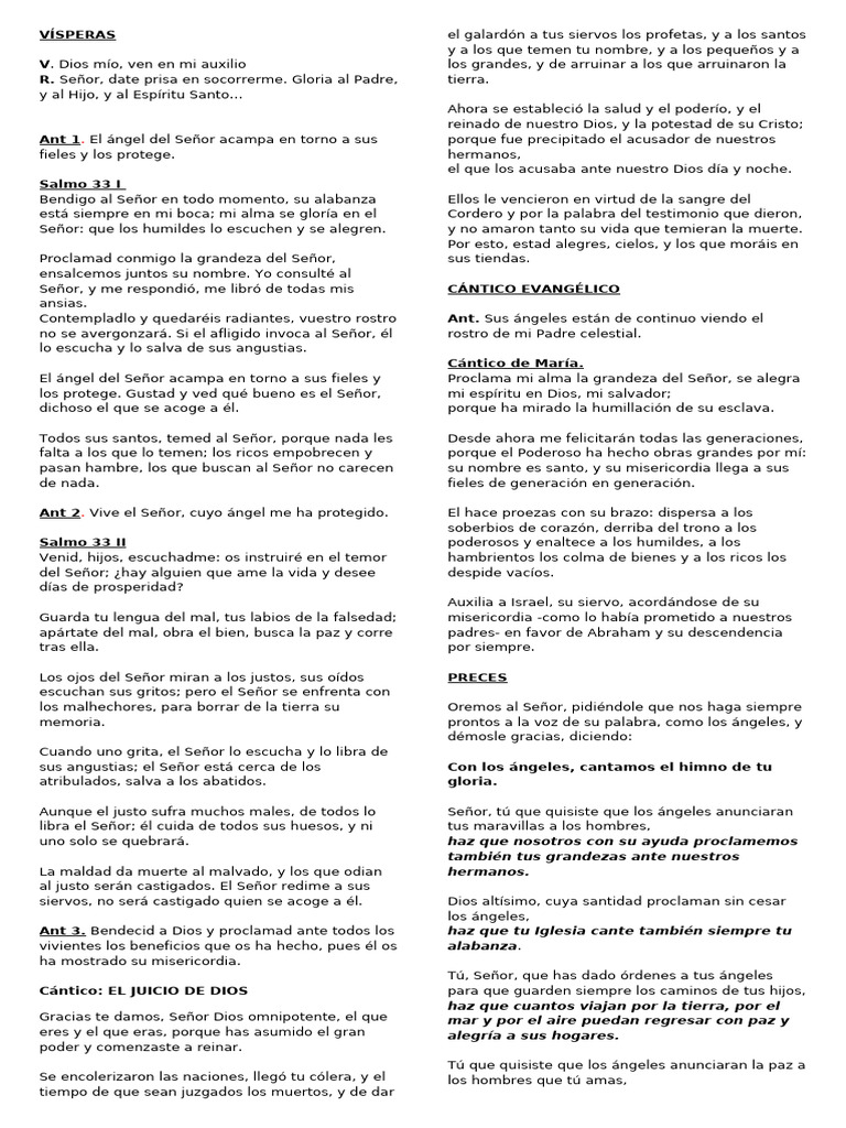 VÍSPERAS ANGELES CUSTODIOS | PDF