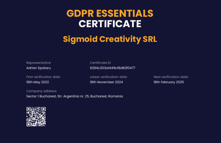 GDPR Compliance Certificate 2024 | PDF