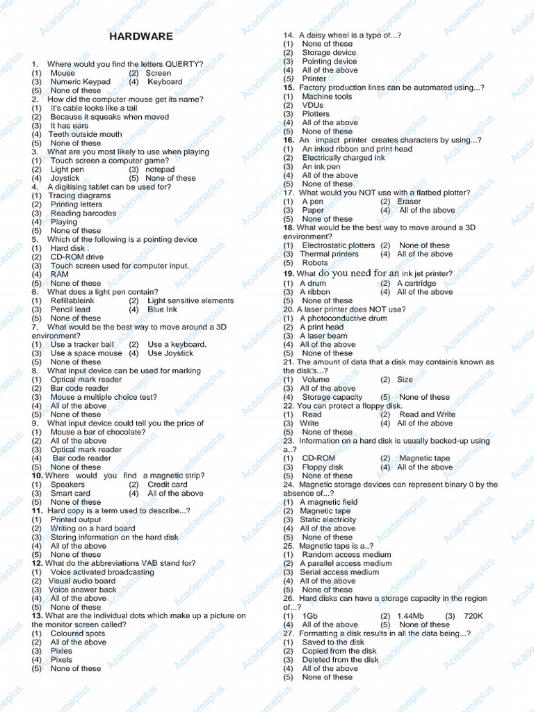 Computer Mcq Set | PDF