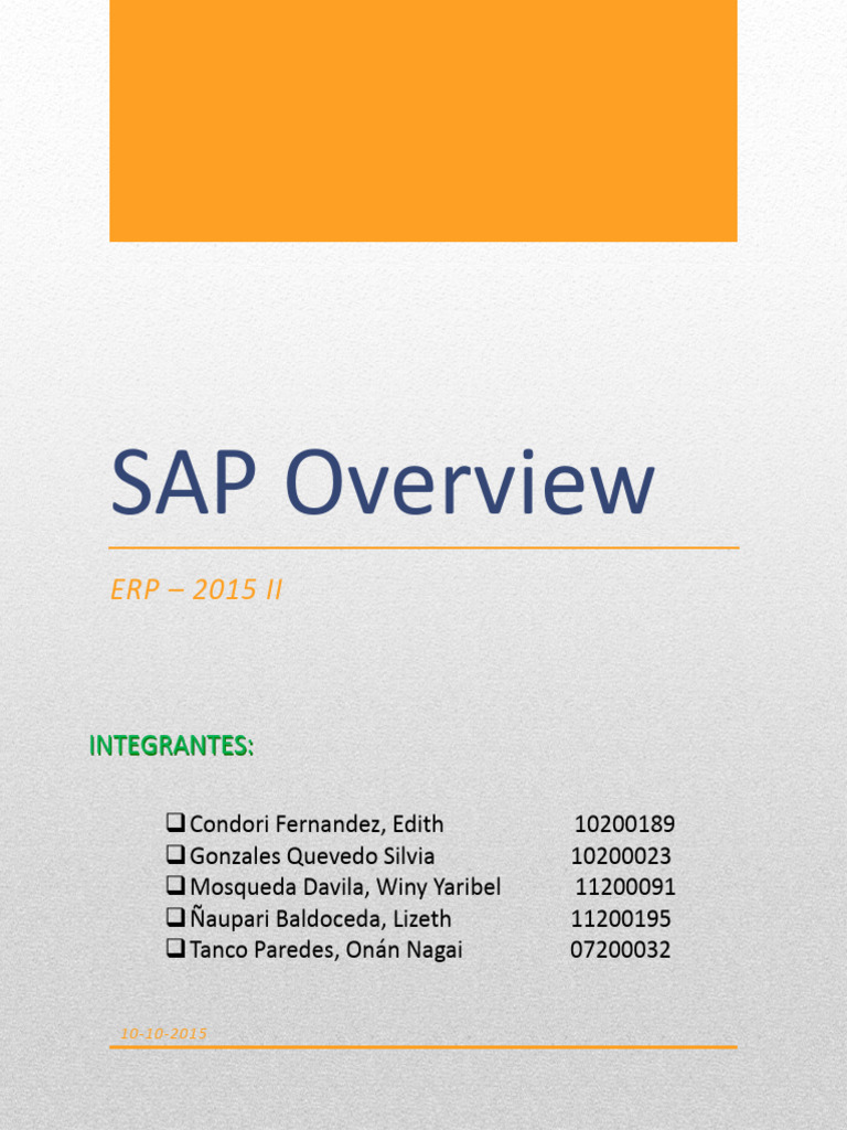 Informe SAP Overview | PDF | Arquitectura orientada a Servicios ...