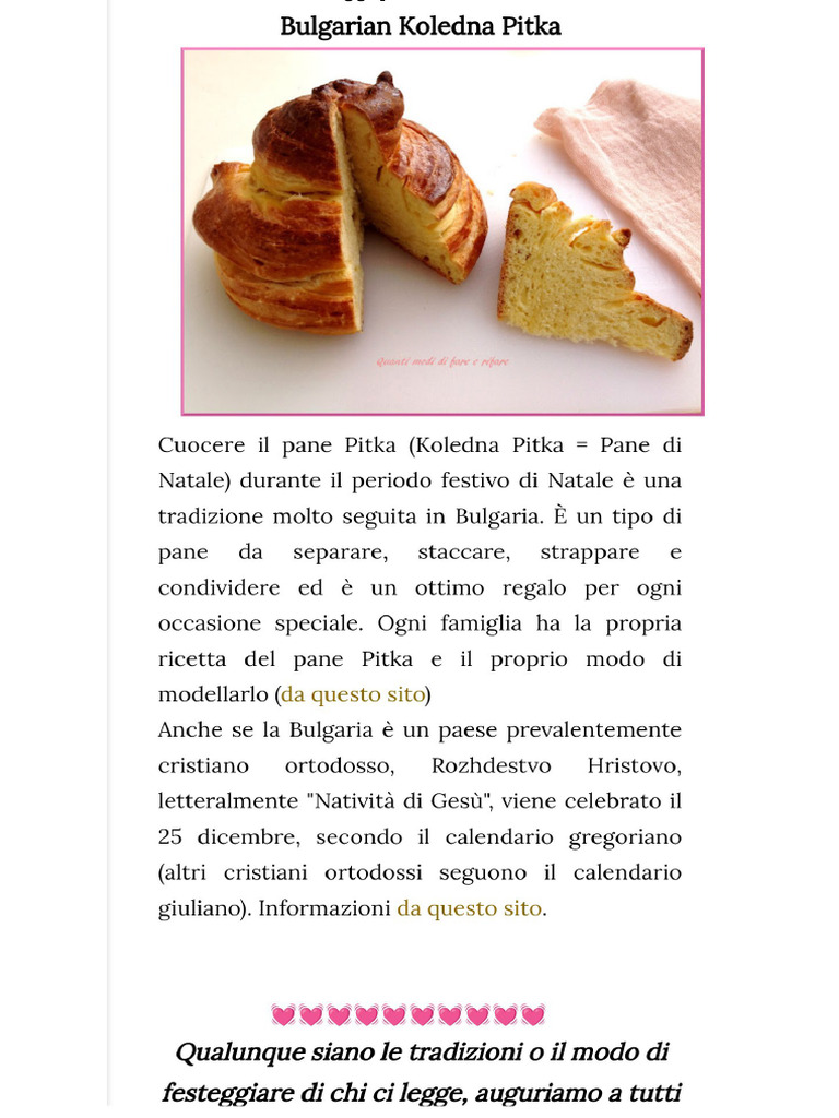 Ricetta Pane Bulgarian Koledka Pitka | PDF