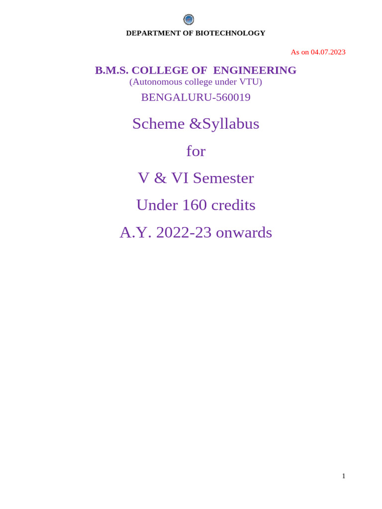 5th & 6th Scheme & Syllabus Ason 3.7.23 | PDF | Immune System | Molecular Cloning
