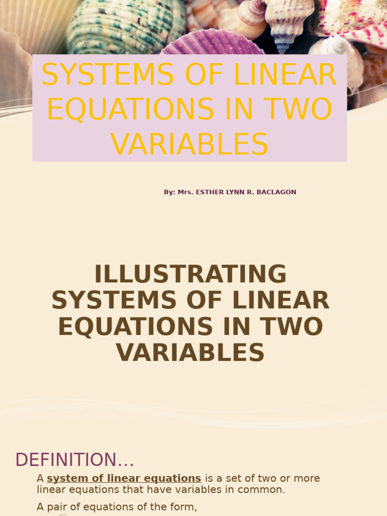 Understanding Systems of Linear Equations | PDF | Equations | System Of ...