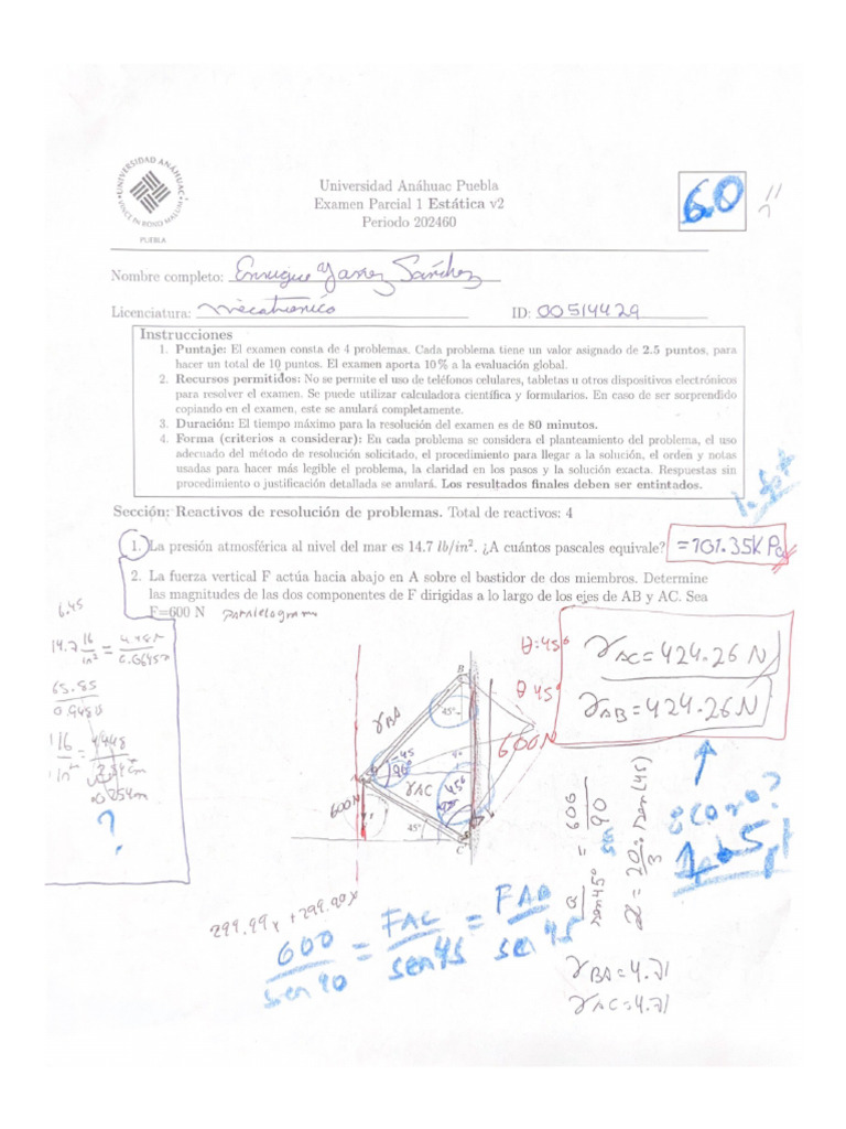 Examen Estática Revisado | PDF