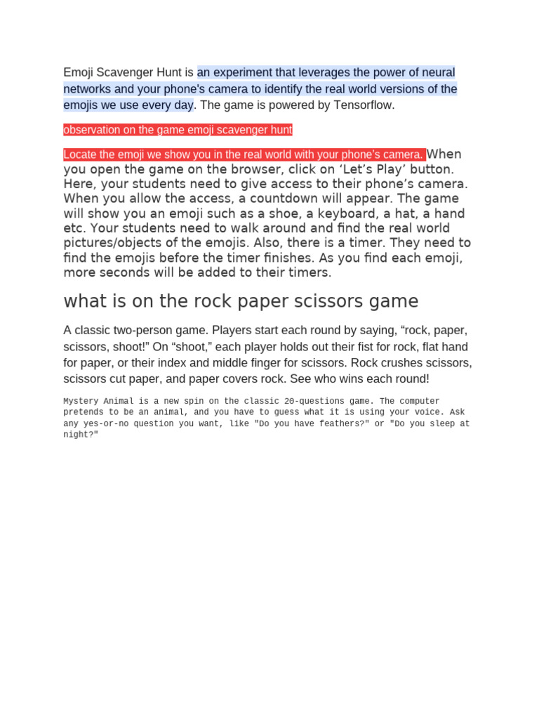 Emoji Scavenger Hunt Is | PDF