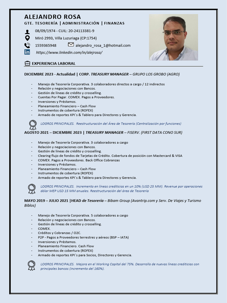 Alejandro Rosa CV2024 | PDF | Comercio | Bancario