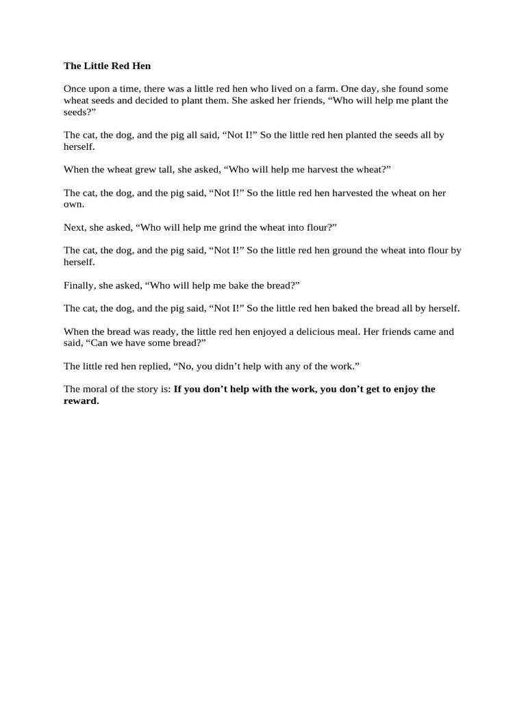 The Little Red Hen | PDF