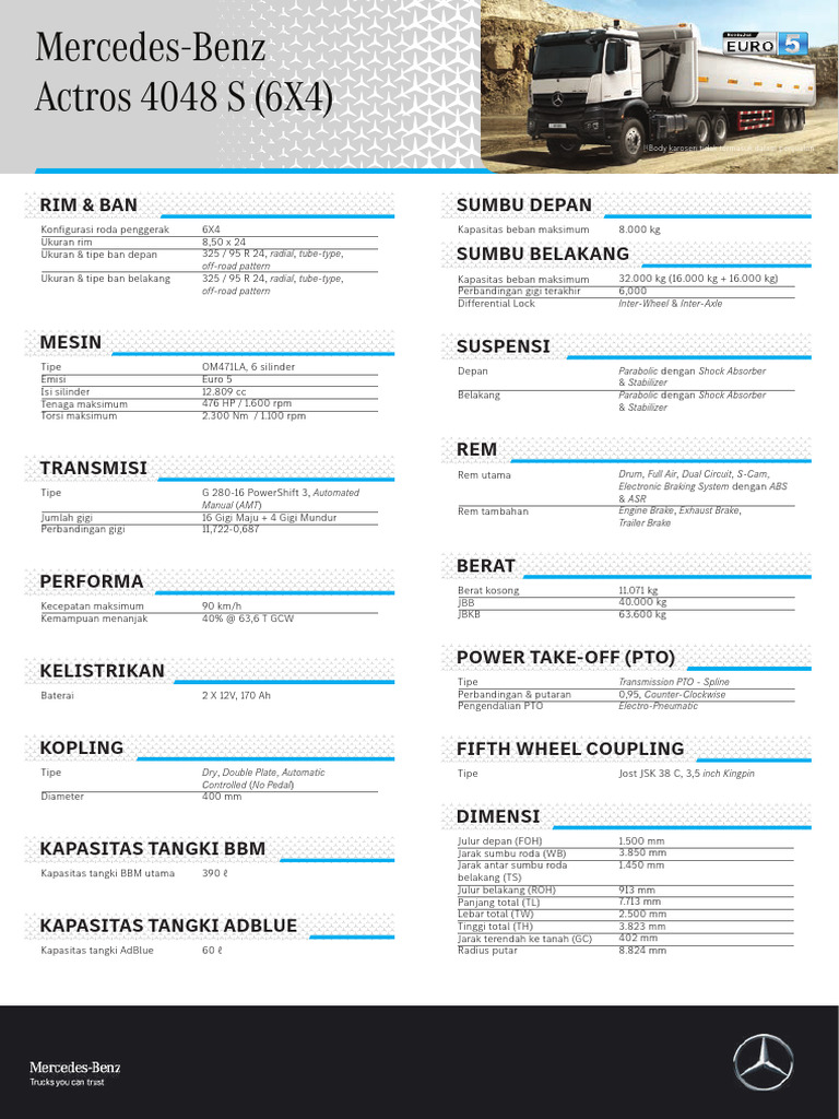Mercedes-Benz Actros 4048 S | PDF