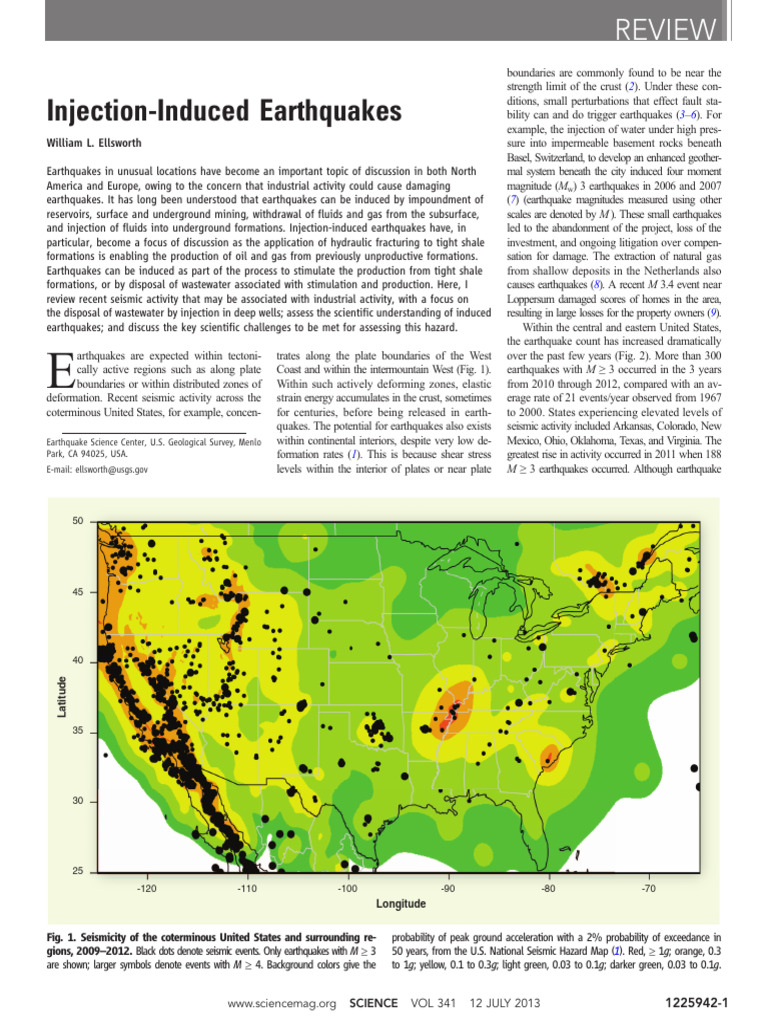 Review of Injection-Induced Earthquakes | PDF | Earthquakes | Plate ...