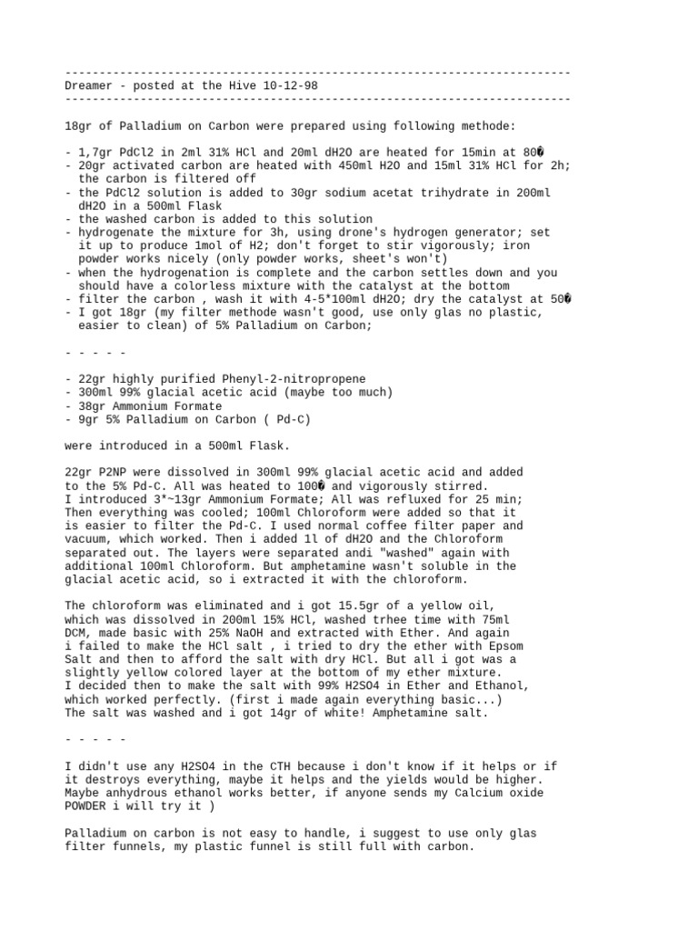 nitropropene.cth | PDF | Hydrogenation | Catalysis