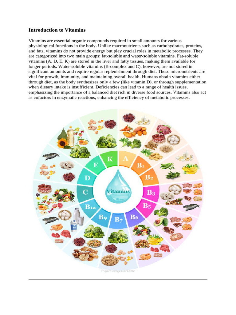 Vitamins: Essential Nutrients Overview | PDF | Vitamin | Vitamin D