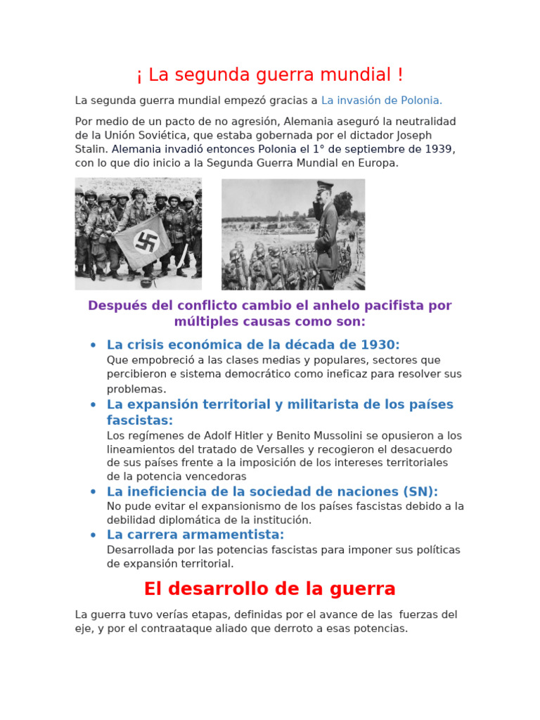 Infografia de La 2da Guerra Mundial | PDF | Aliados de la Segunda ...