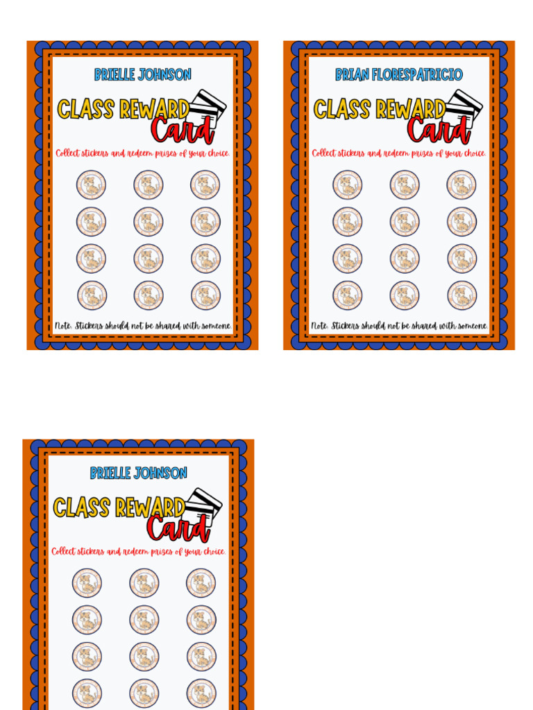 Classrewards To Print | PDF