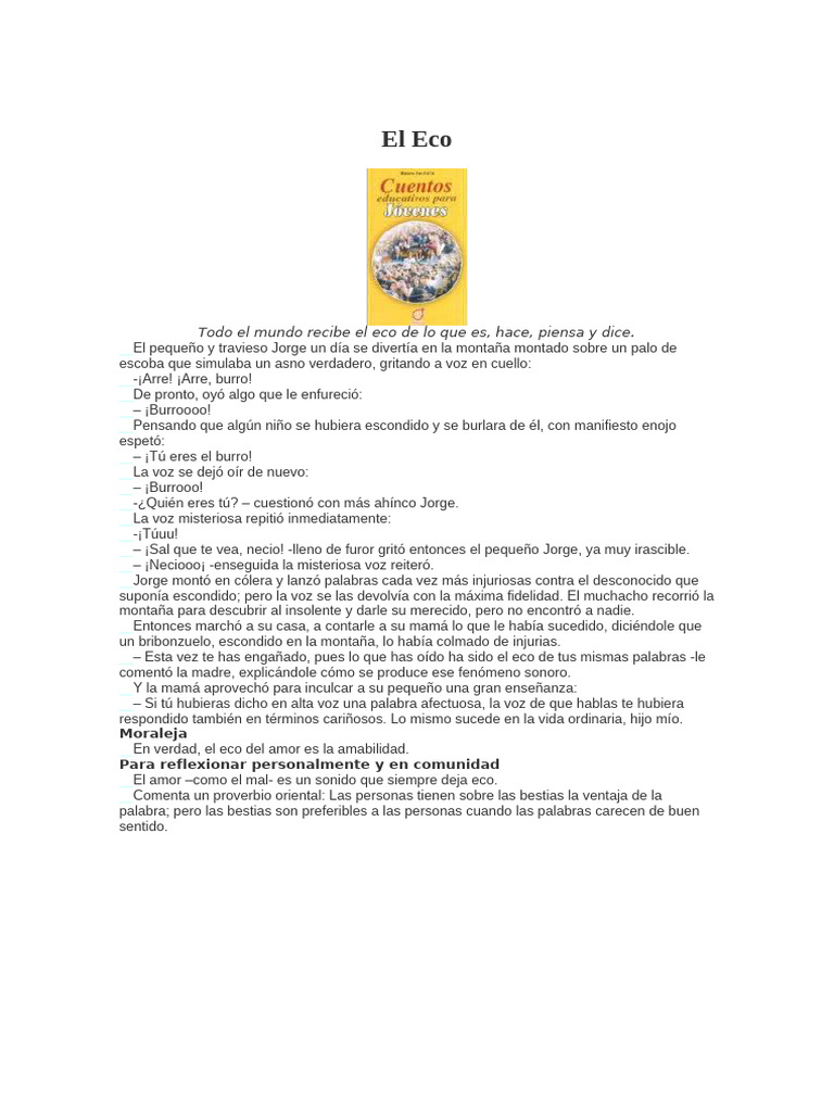 El EcoCuento para Clase de Teo Moral TT 22-4 | PDF