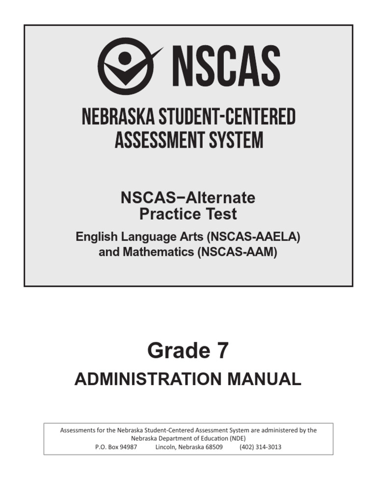 NSCAS Alternate Practice Test Grade 7 | PDF