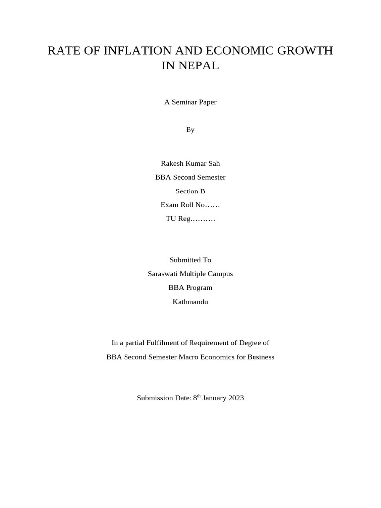 RATE OF INFLATION AND ECONOMIC GROWTH IN NEPAL | PDF | Inflation | Economic Growth