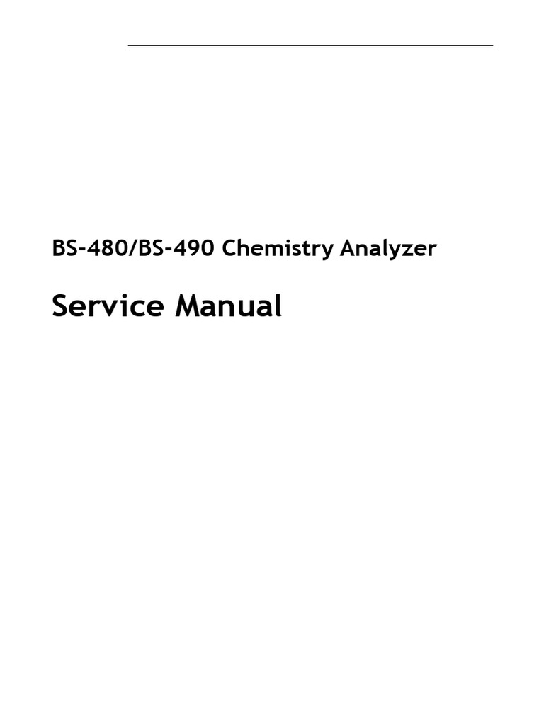 BS-480/490 Chemistry Analyzer Manual | PDF | Trademark | Patent