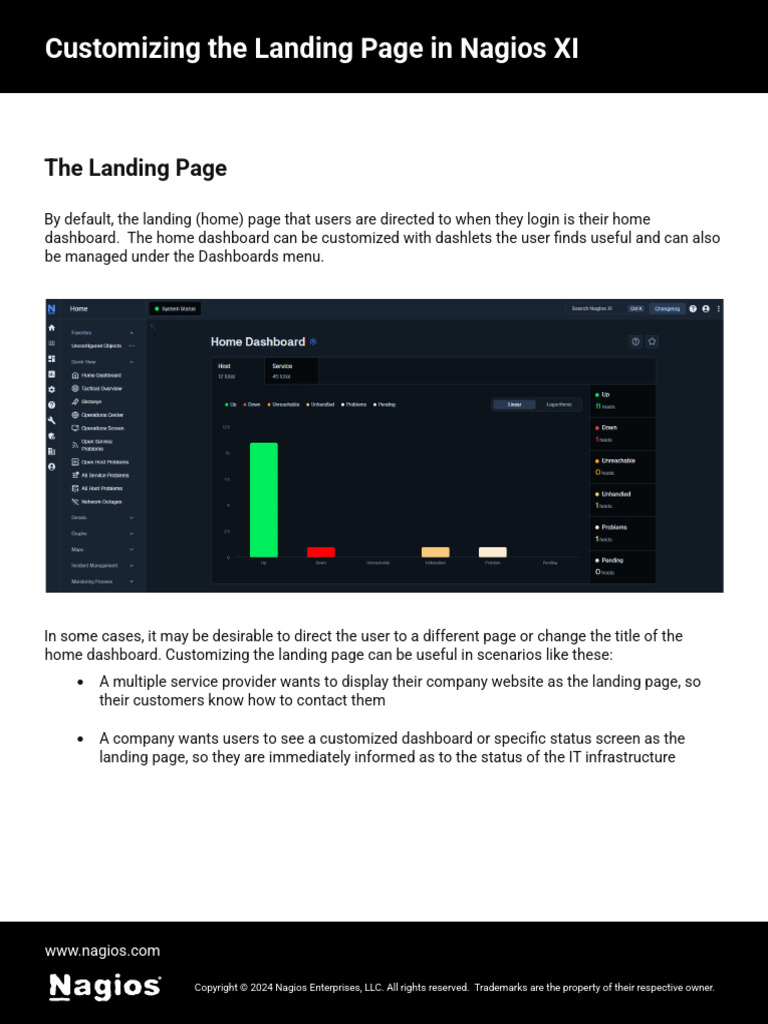 Customizing The Landing Page in Nagios XI 2024 | PDF | Internet | Cyberspace