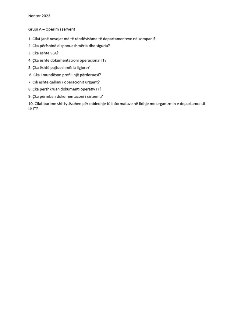 Grupi A Dhe B Operim I Serverit | PDF