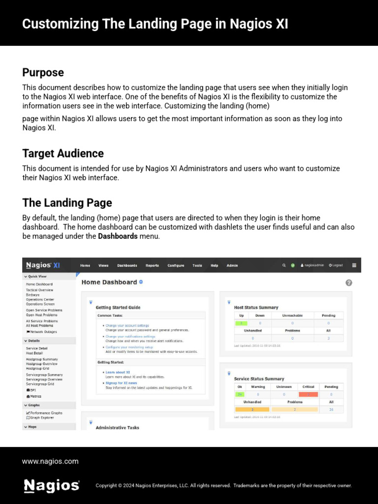 Customizing-The-Nagios-XI-Landing-Page | PDF | Cyberspace | World Wide Web
