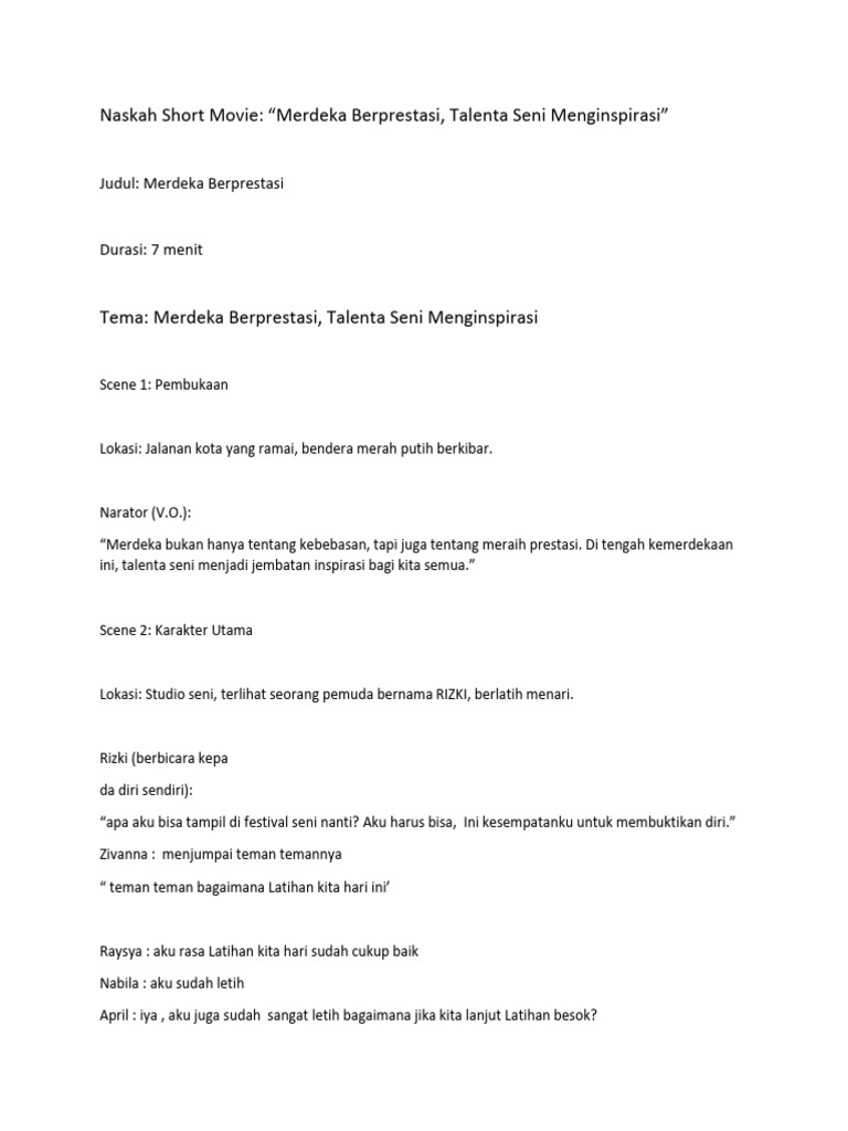 Naskah Short Movie-XI6 | PDF