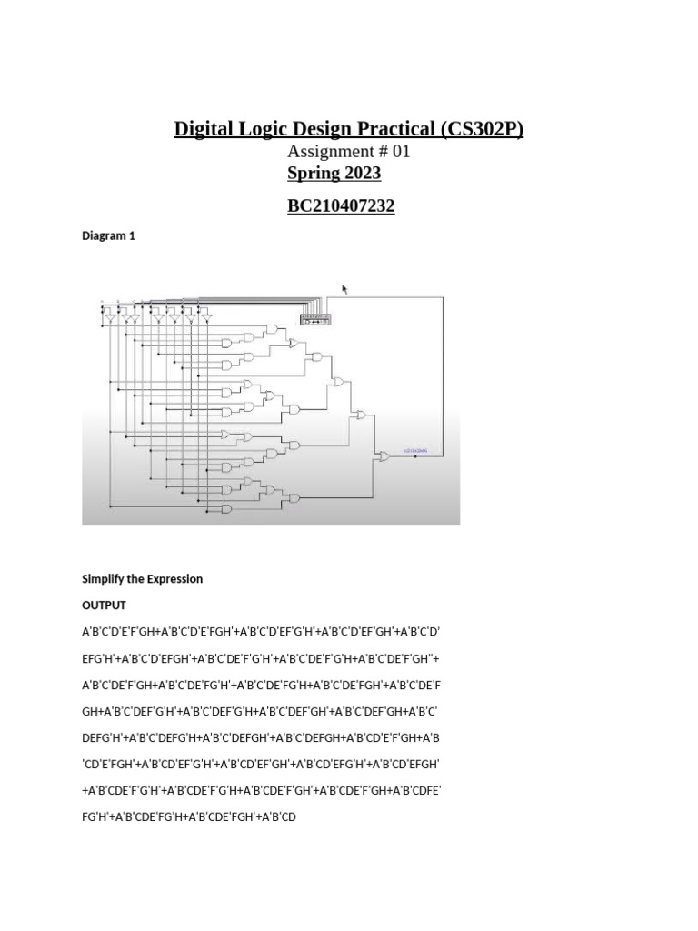 Digital Logic Design Practical | PDF