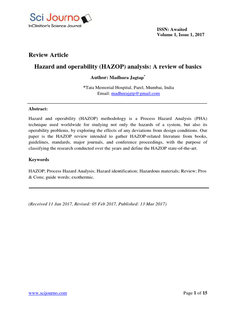 Hazard and Operability HAZOP Analysis A | PDF