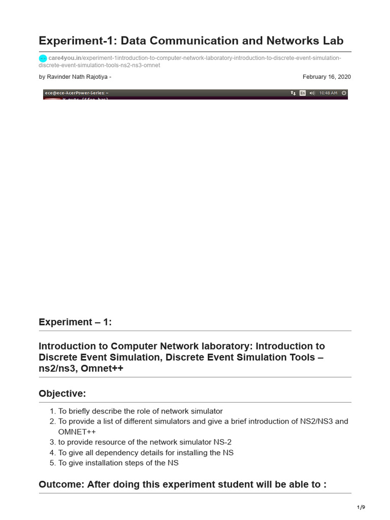 Network Simulator NS2/NS3 Overview | PDF | Computer Network | Simulation