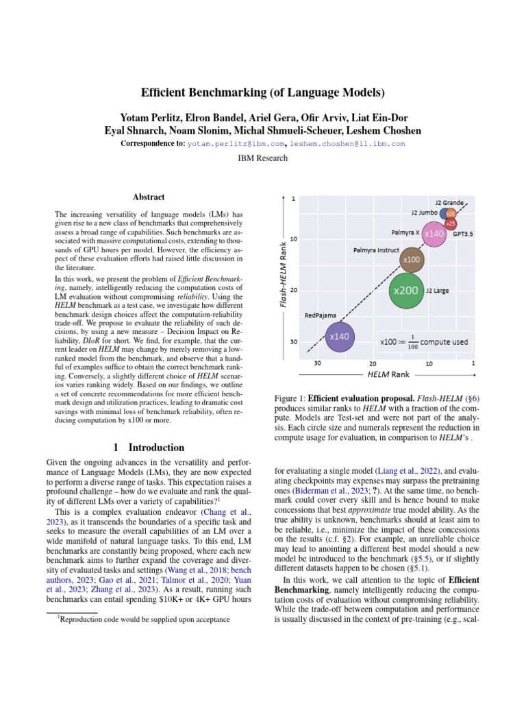 Efficient Benchmarking (Of Language Models) | PDF | Reliability Engineering | Bootstrapping ...