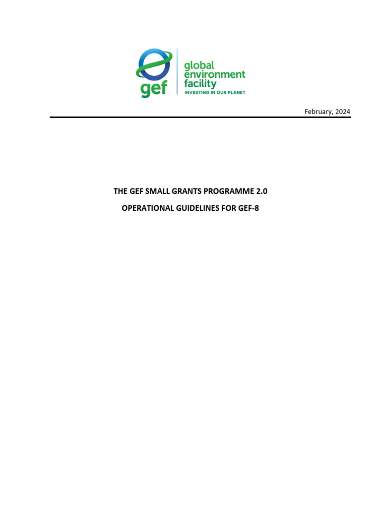 GEF 8 - SGP - Operational - Guidelines - Feb2024 | PDF | Global ...