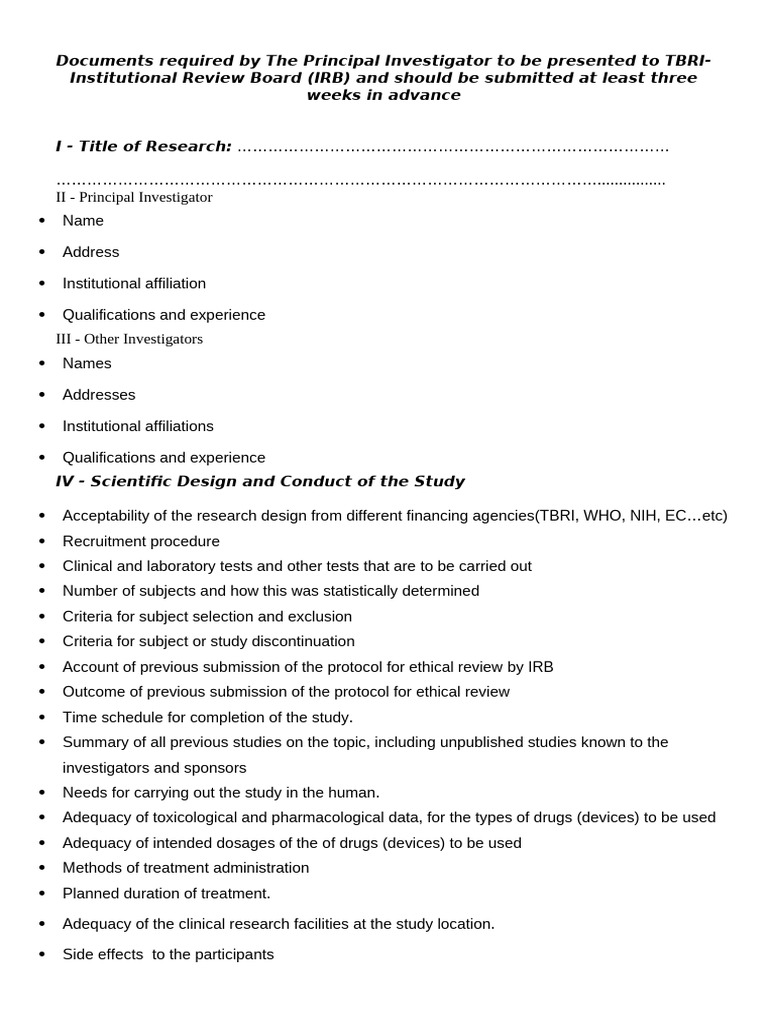 IRB Submission Requirements Guide | PDF | Clinical Trial | Institutional Review Board