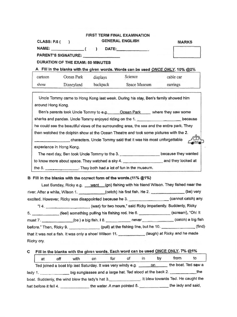 Primary School Exercise1 | PDF