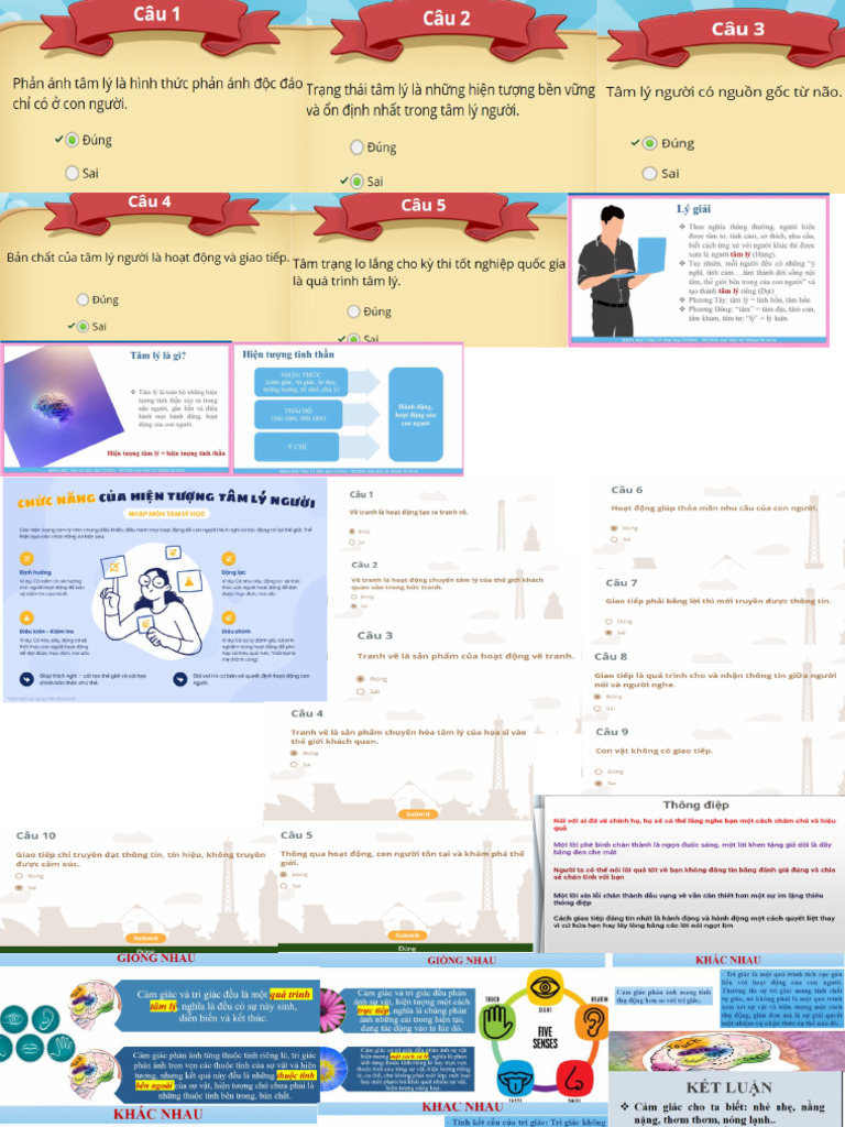 Tâm lý câu hỏi trắc nghiệm VLE | PDF