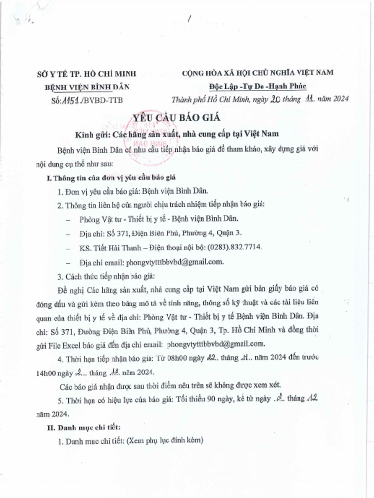 THONG BAO MOI CHAO GIA BV BINH DAN | PDF