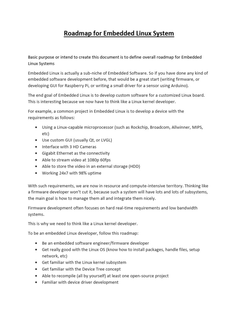 Embedded Linux Development Roadmap | PDF | Embedded System | Linux