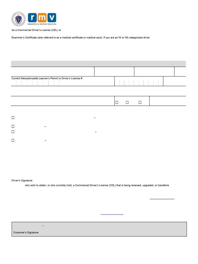 LIC103 - CDL Self-Certification Form_0 | PDF | Driving | Transport