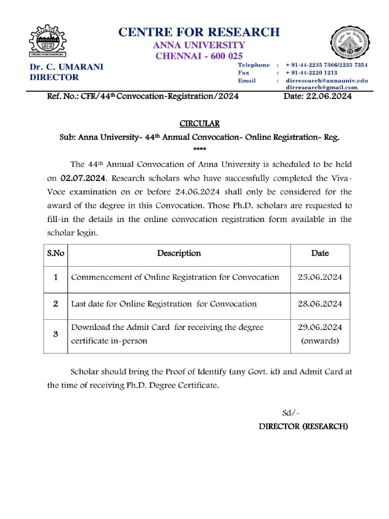 44 Convocation | PDF