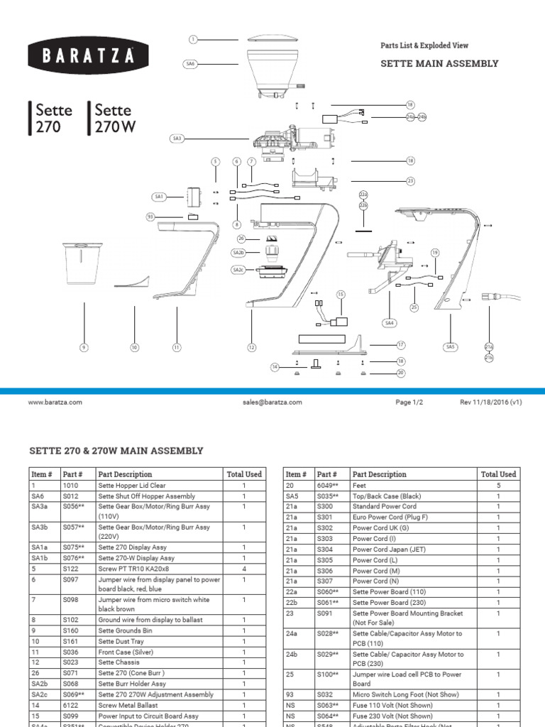 Sette 270 (W) Explosionszeichnung | PDF | Printed Circuit Board ...