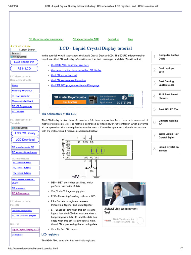 LCD - Liquid Crystal Display Tutorial Including LCD Schematics, LCD ...