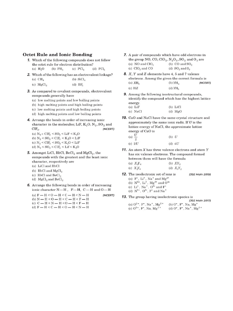 Chemical Bonding | PDF