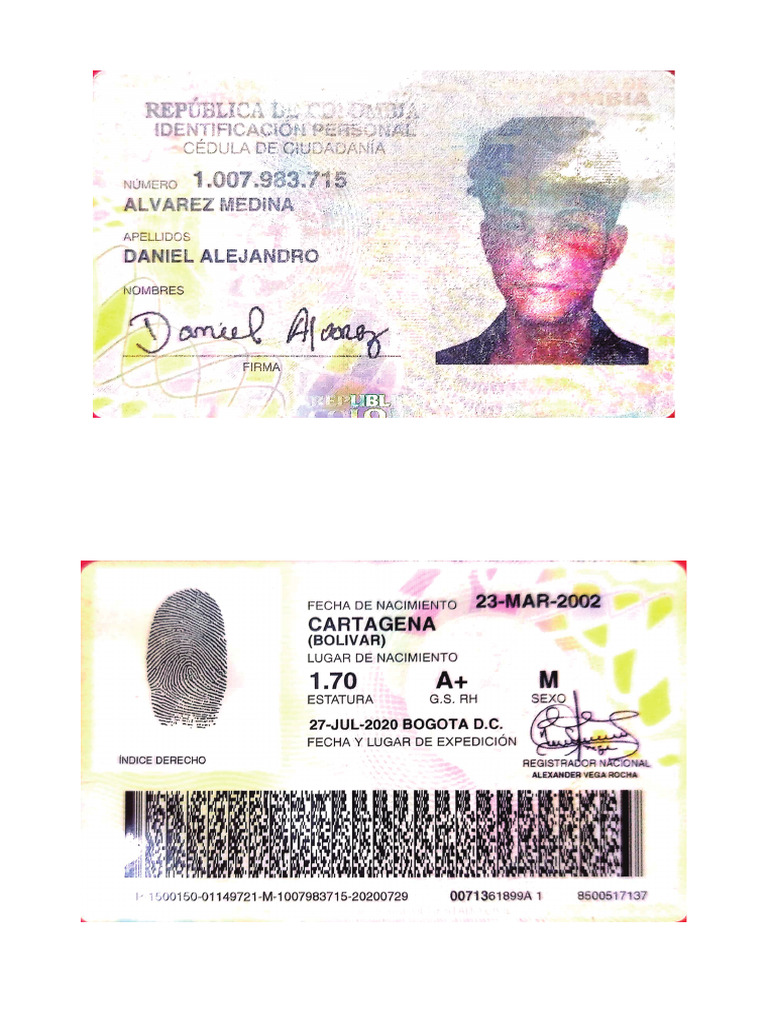 Cedula Daniel Alvarez | PDF