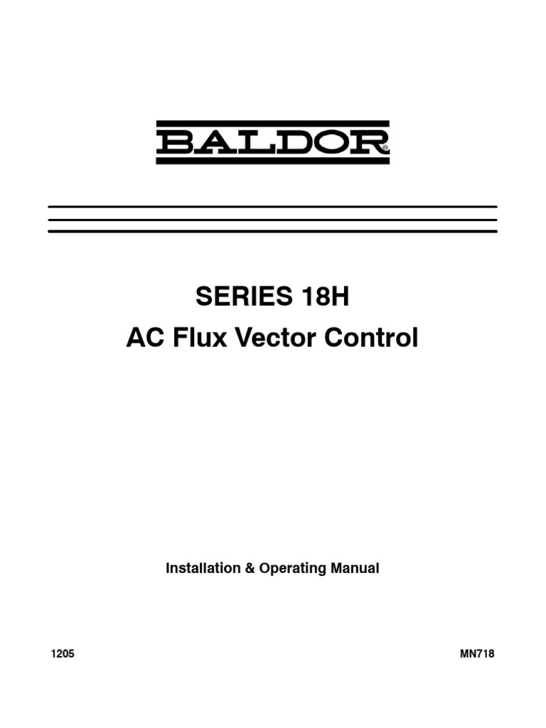 Series 18H AC Flux Vector Control: Installation & Operating Manual ...