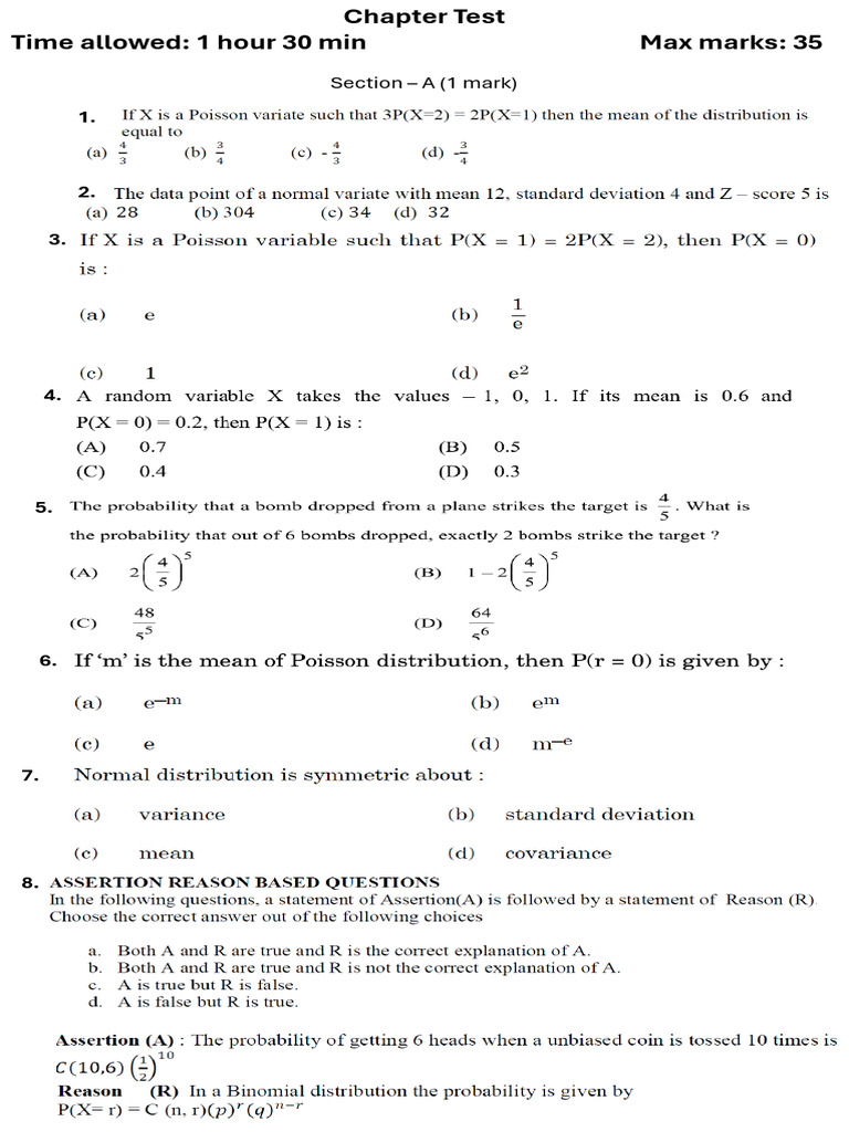 Probability Distribution Revision QP | PDF