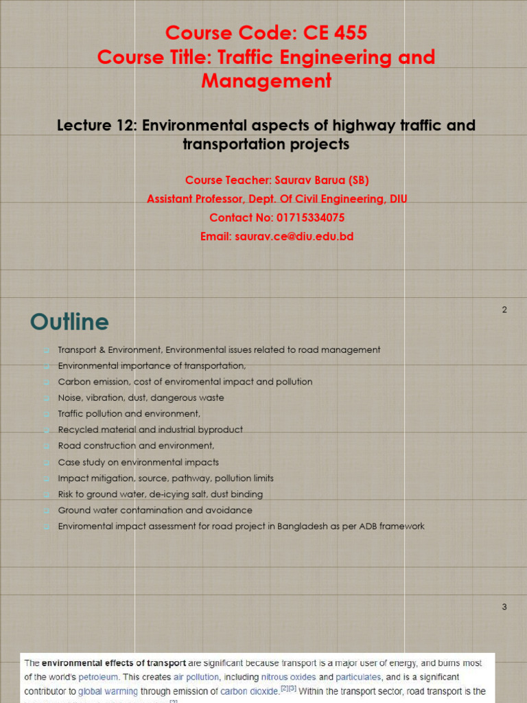 Environmental Impact of Highways | PDF