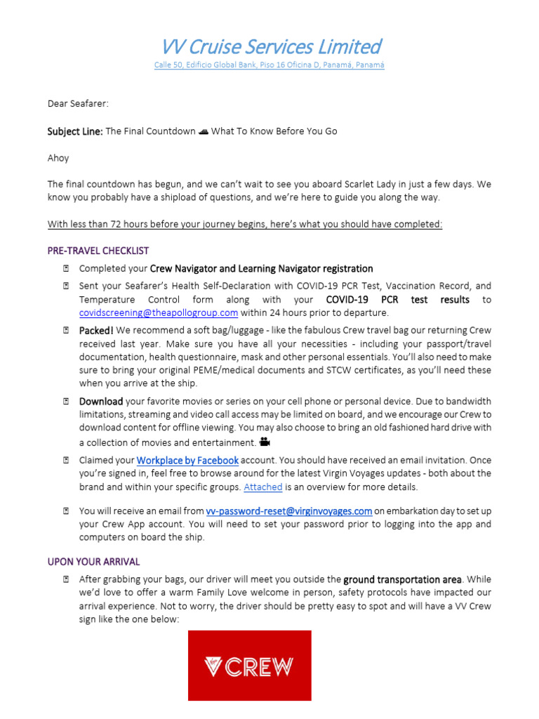 Virgin Voyages Contract | PDF | Housekeeping