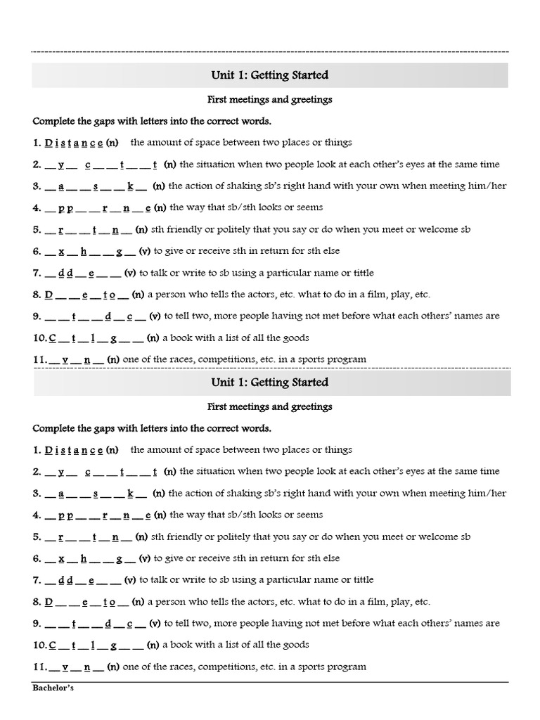 Unit 1 Getting Started First Meetings and Greetings | PDF
