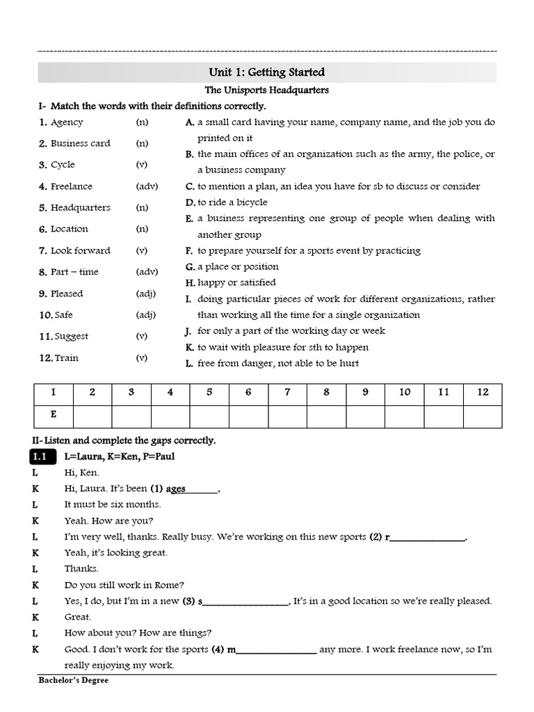 Unit 1 Getting Started The Unisports Headquarters | PDF