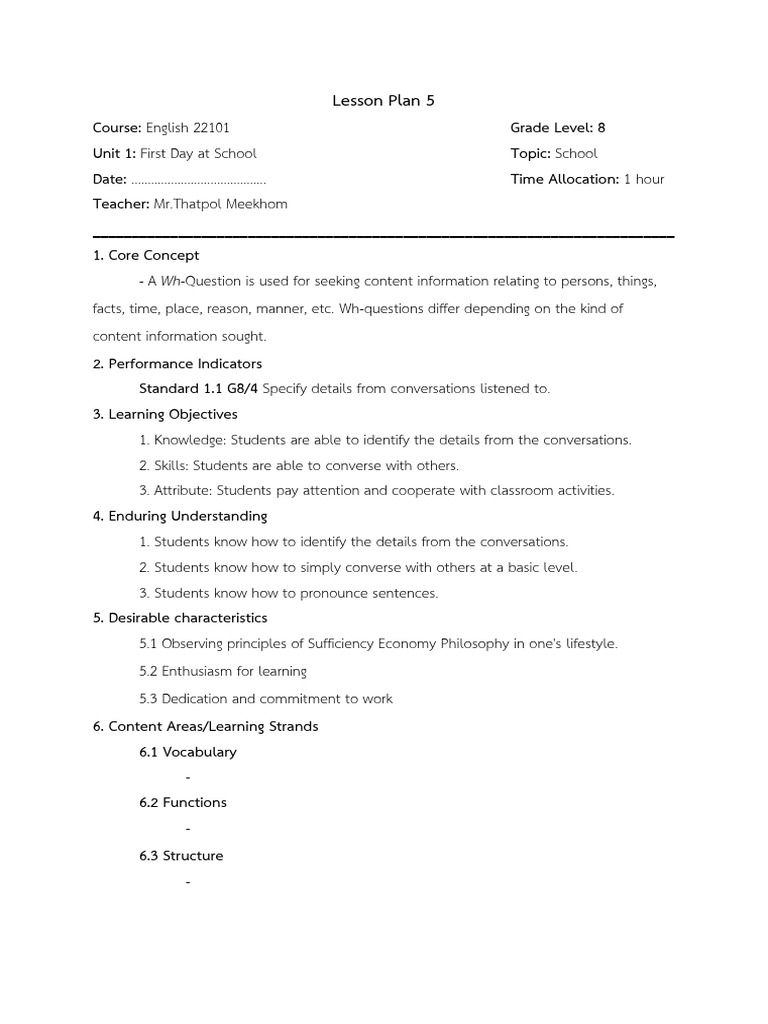 Unit1-lesson 5 | PDF | Procedural Knowledge | Teachers