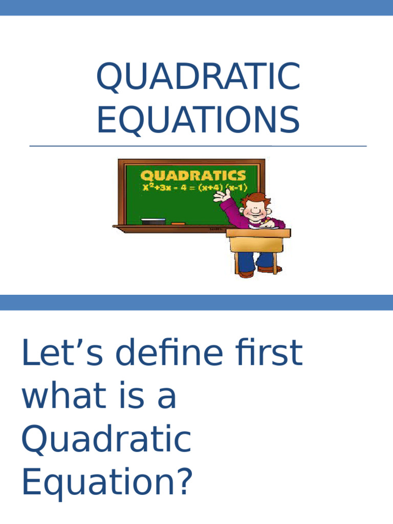 Lesson 1 Quadratic Equation (1explore-Explain) | PDF | Equations ...